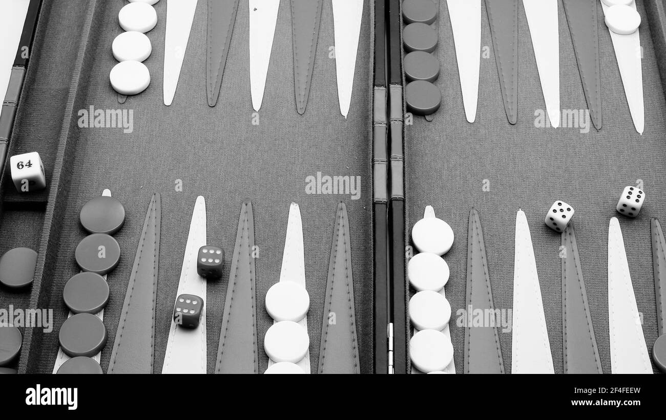 Traditional backgammon set with red and cream pieces. (Mono image Stock ...