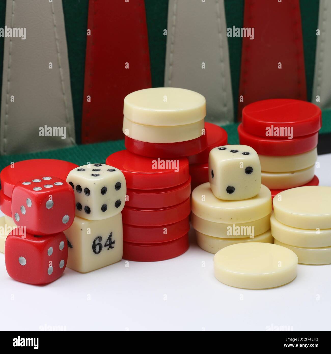 Traditional backgammon set with red and cream pieces Stock Photo - Alamy