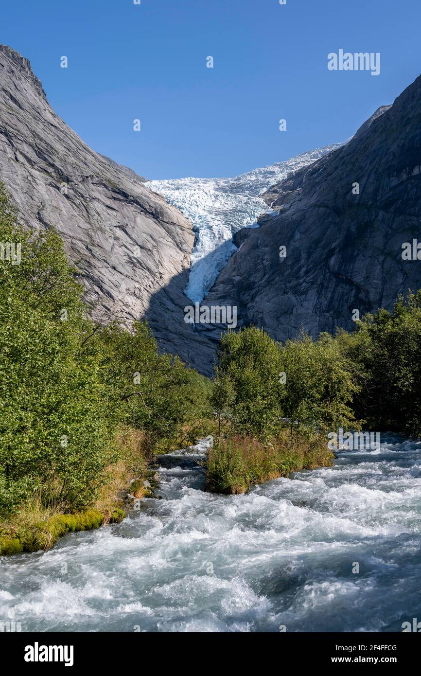 Briksdalsbreen glacier norway scandinavia europe hi-res stock ...