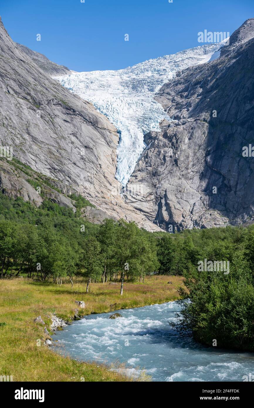 Briksdalsbreen glacier norway scandinavia europe hi-res stock ...