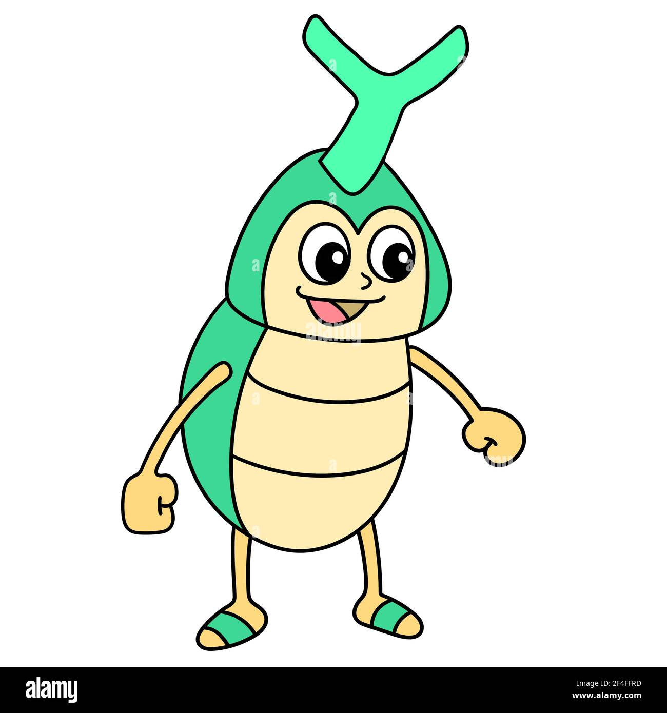 funny green beetle laughing happily Stock Vector Image & Art - Alamy