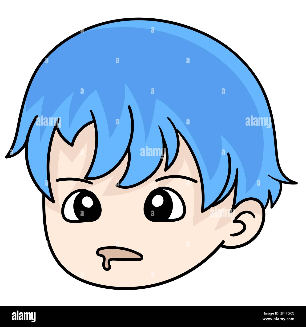 blue haired boy character Stock Vector Image & Art - Alamy