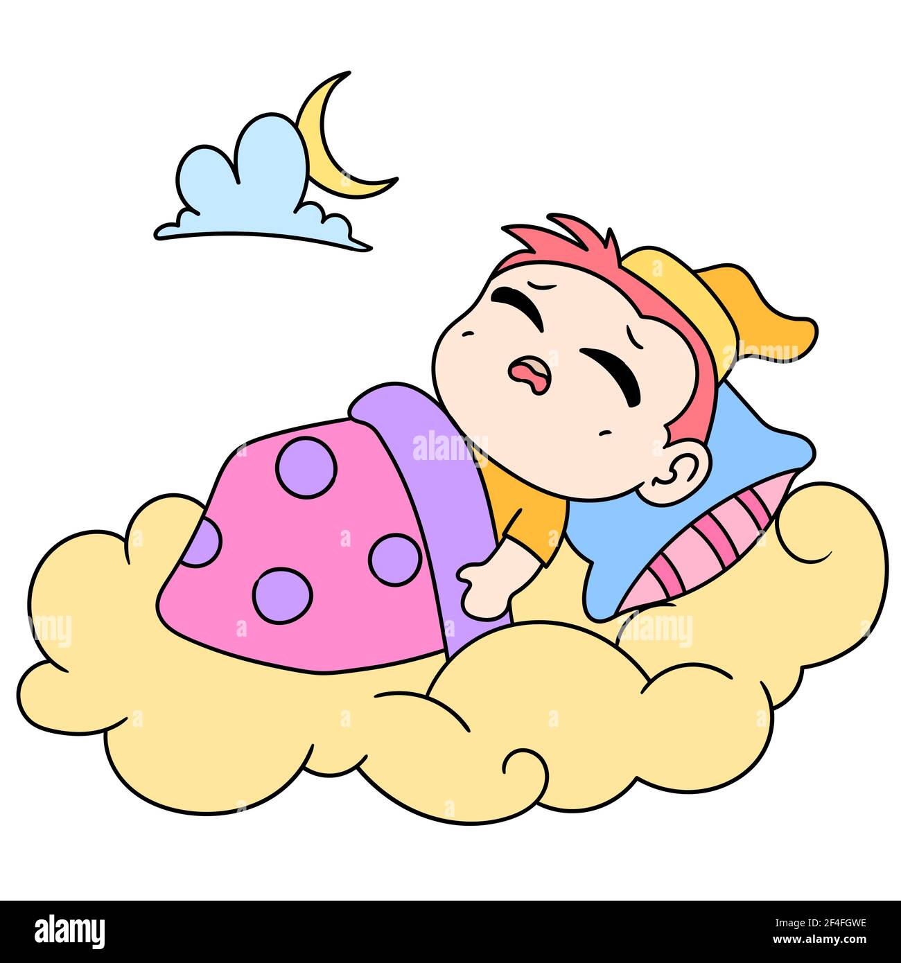 sleep soundly of a child at night Stock Vector Image & Art - Alamy