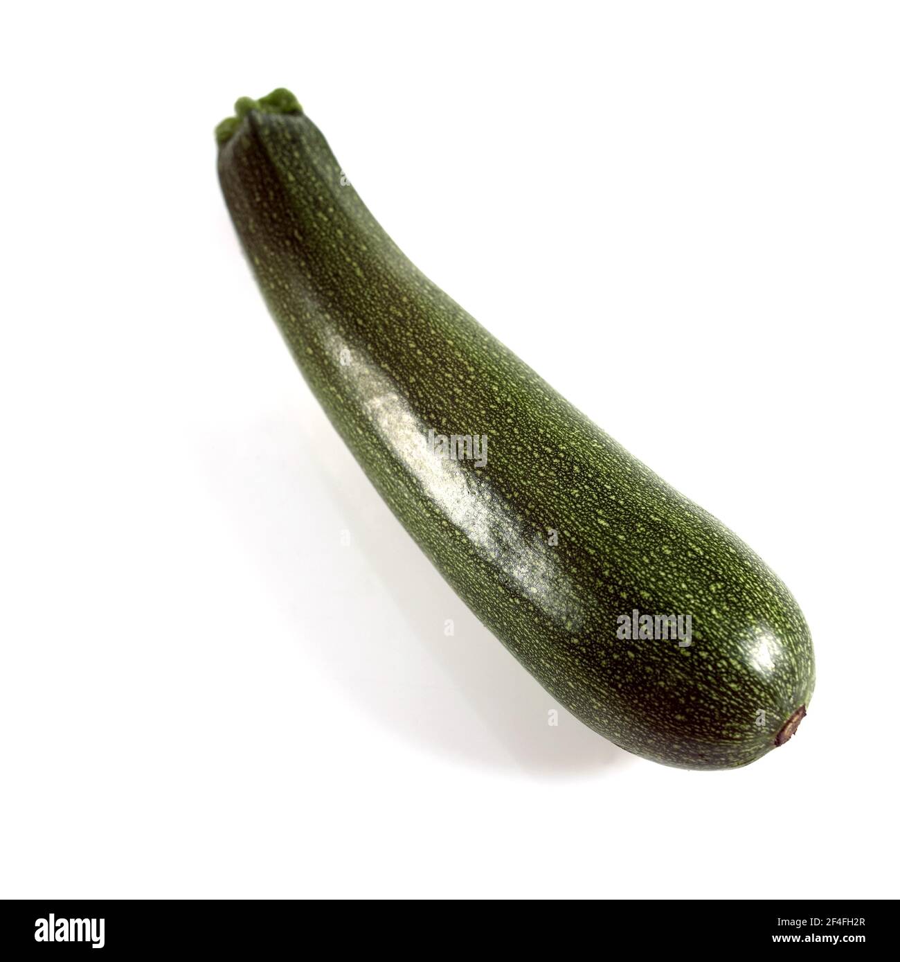 Long zucchini or courgettes (cucurbita pepo) against a white background ...