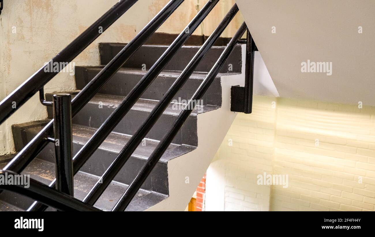 Epsom London UK, March21 2021, Public Car Park Exit Stairs With No ...