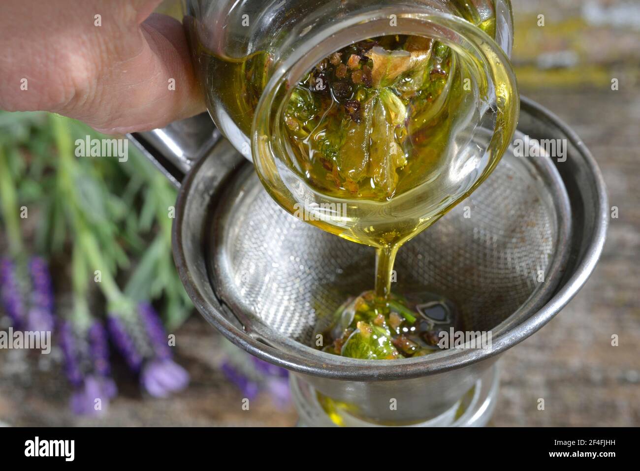 Production Lavender oil (Lavandula angustifolia), Lavender oil Stock ...