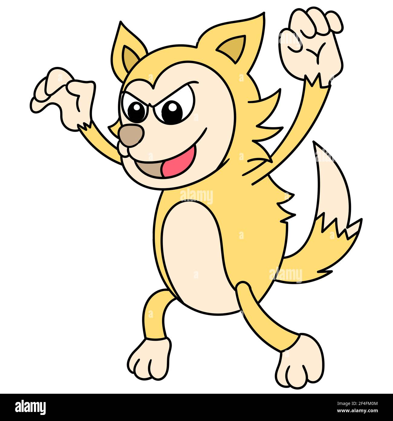 a scary yellow wolf Stock Vector Image & Art - Alamy