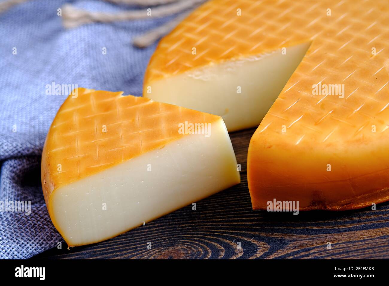 Abstract banner with a cheese head, with a cut-out piece for conceptual ...