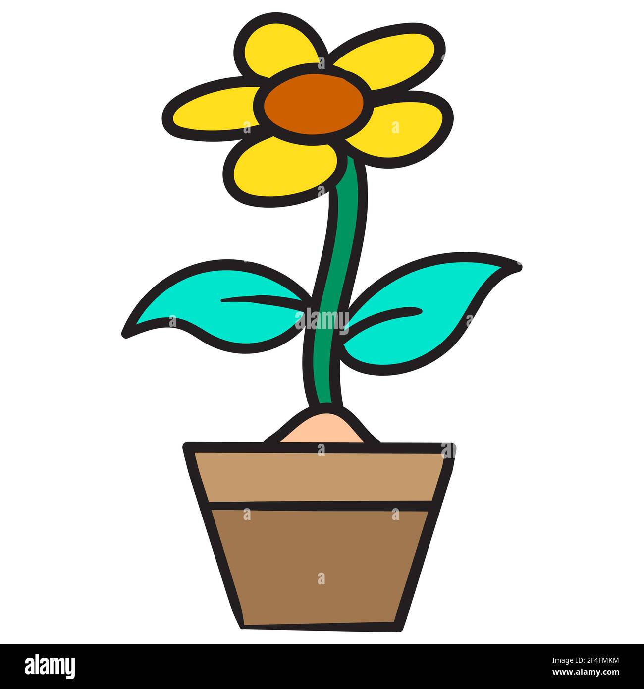 How to draw a plant pot Cut Out Stock Images & Pictures - Alamy
