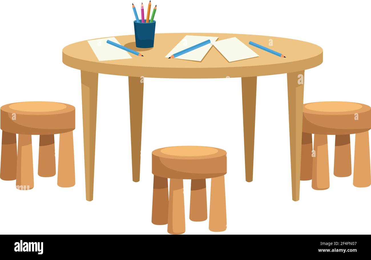 school table forniture Stock Vector Image & Art - Alamy
