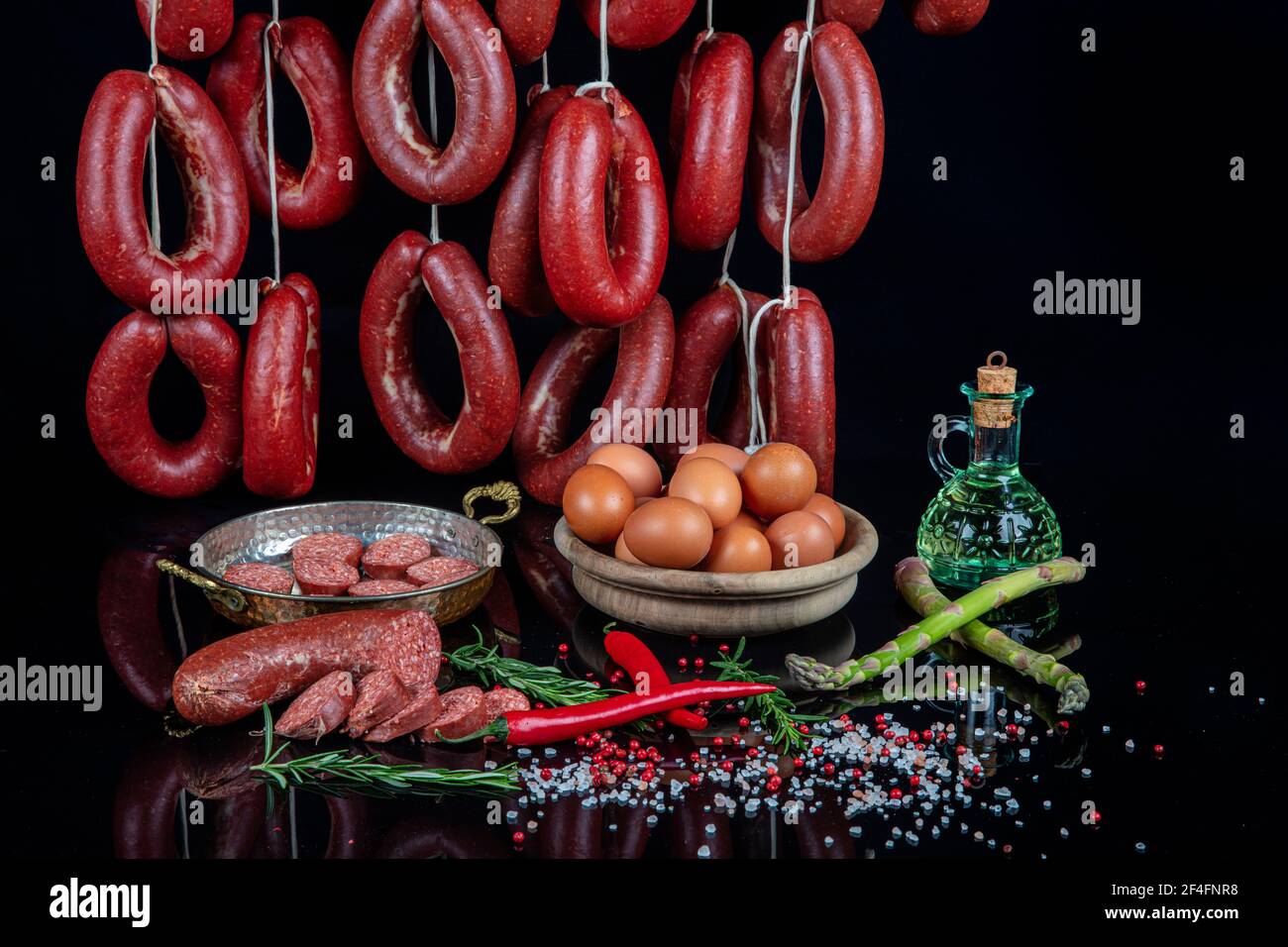Sausage ( Turkish Sucuk ) concept photo. Turkish sausage kangal sucuk ...