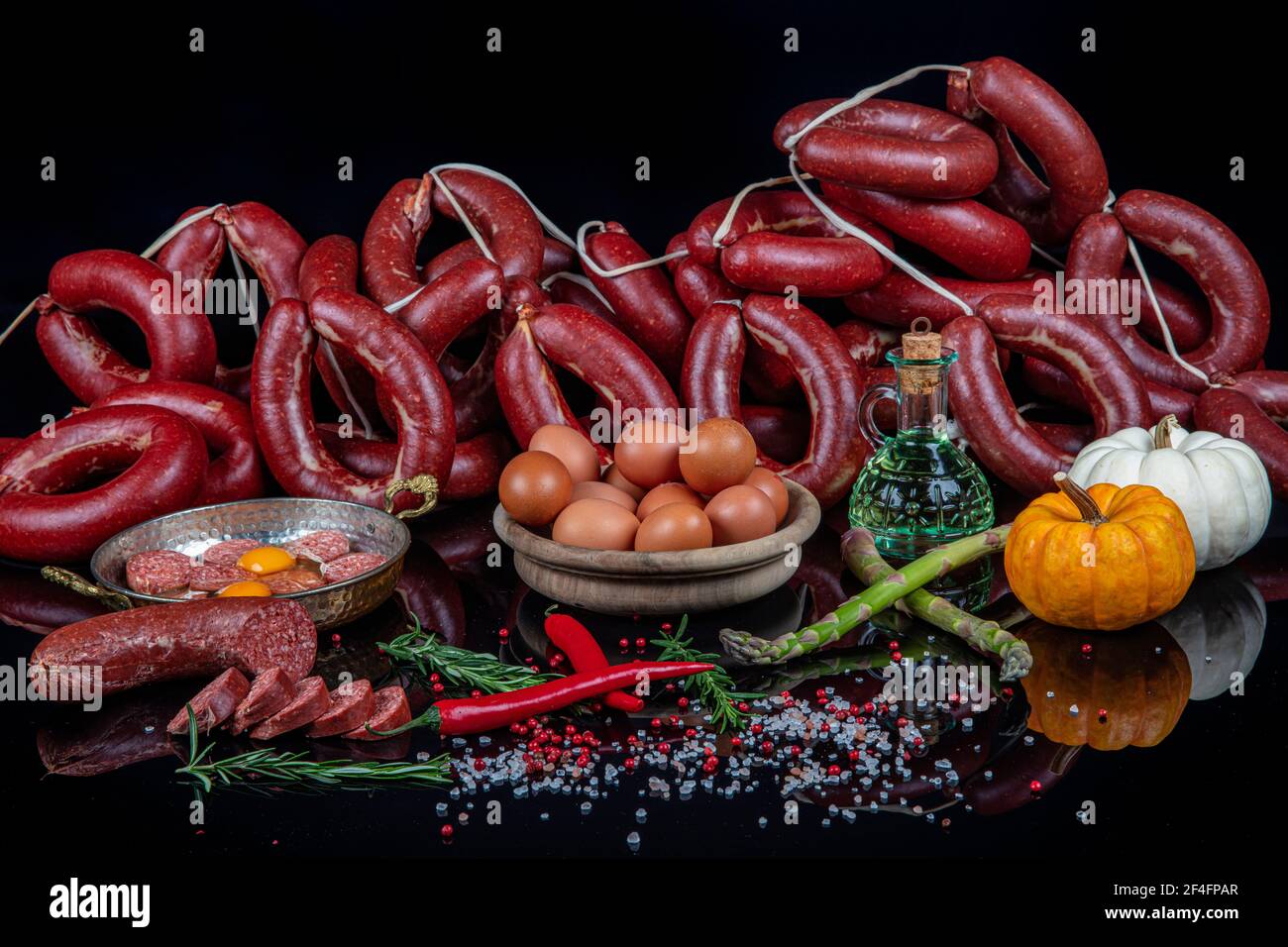 Sausage ( Turkish Sucuk ) concept photo. Turkish sausage kangal sucuk ...