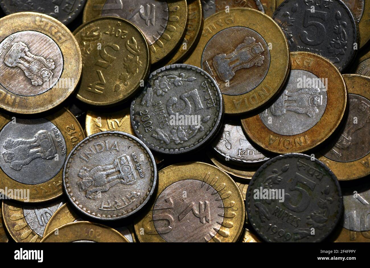 Indian rupee coins in hi-res stock photography and images - Alamy