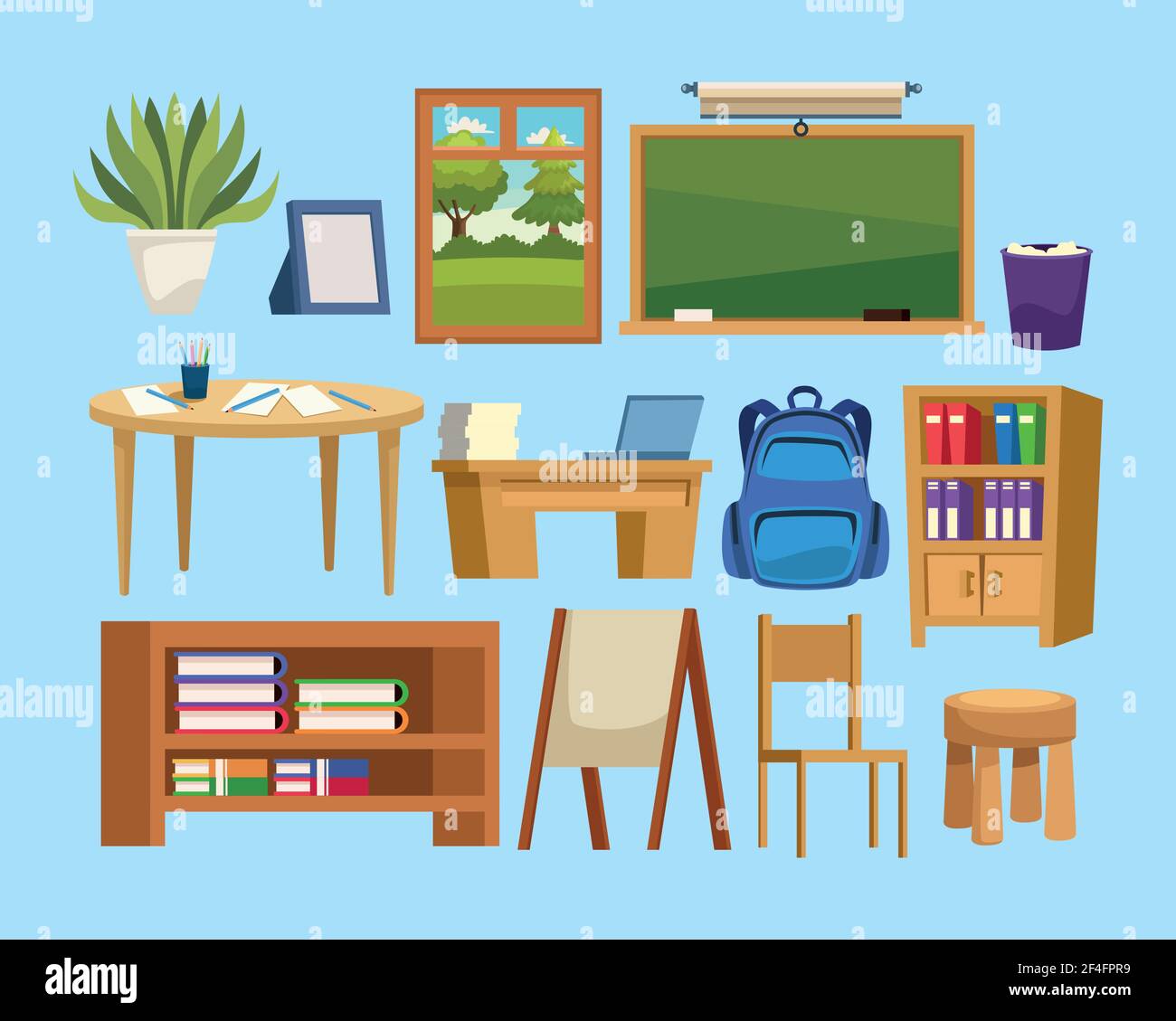 school indoor icons Stock Vector Image & Art - Alamy
