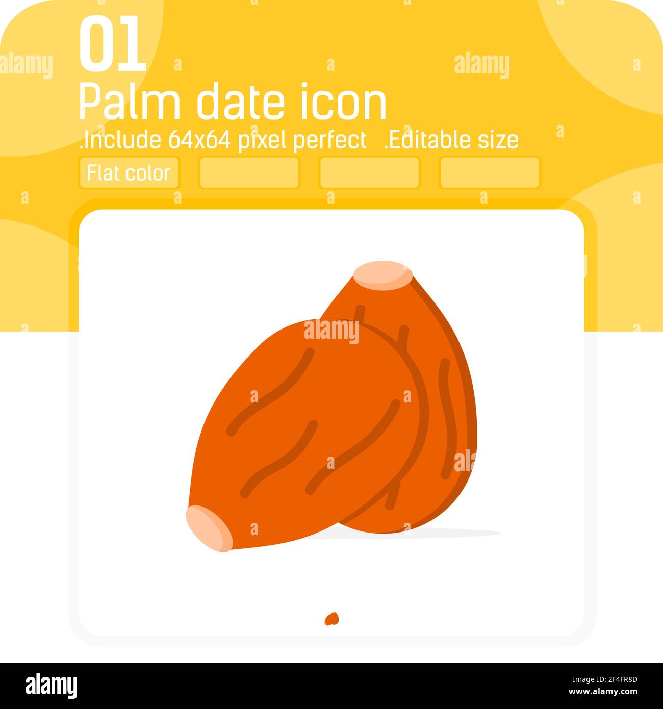 Palm date icon with high quality flat style isolated on white ...