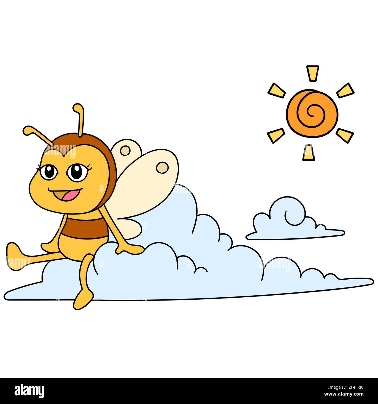 the fantasy bee sits on clouds Stock Vector Image & Art - Alamy