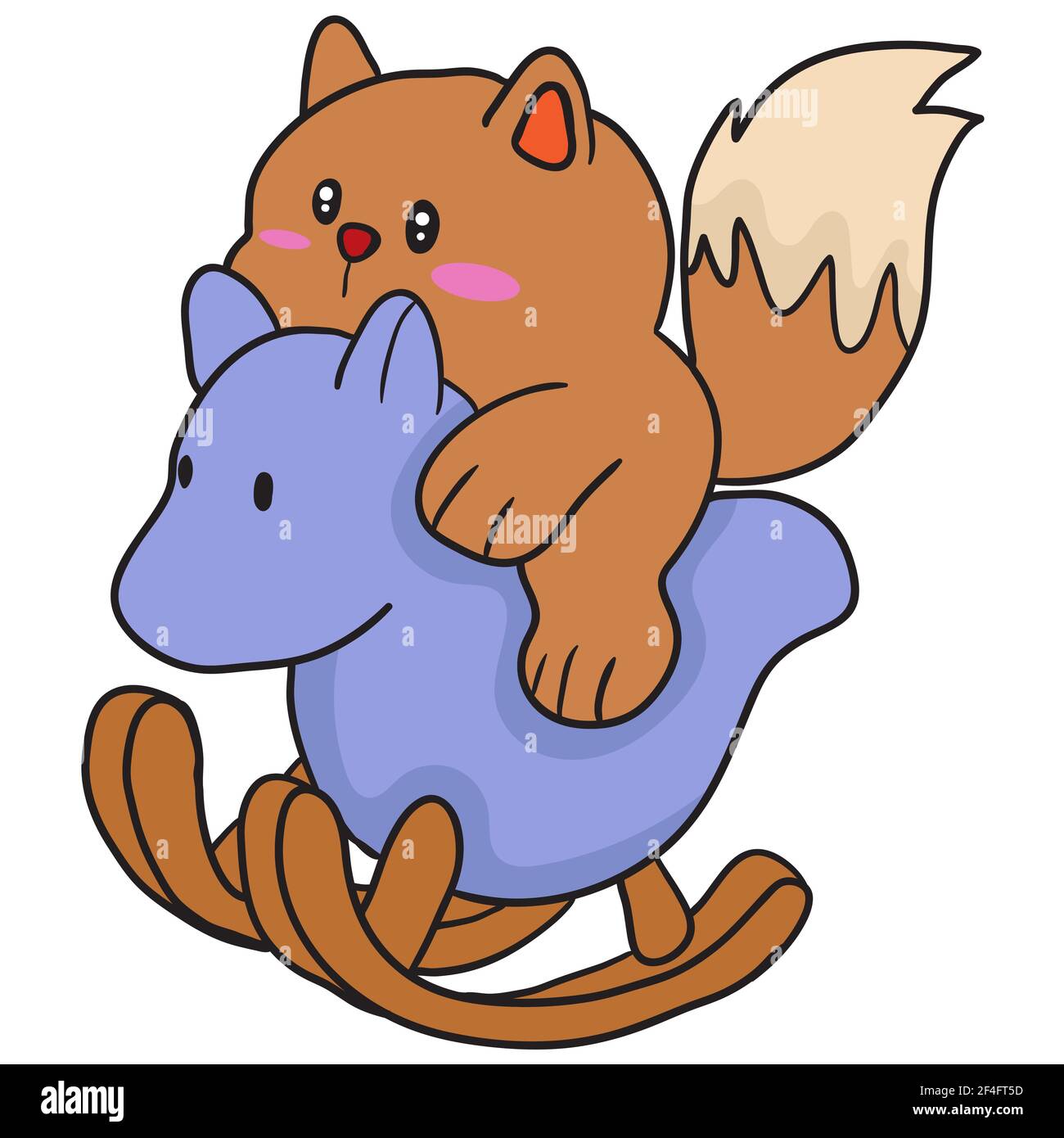 the fox rides the horse Stock Vector Image & Art - Alamy