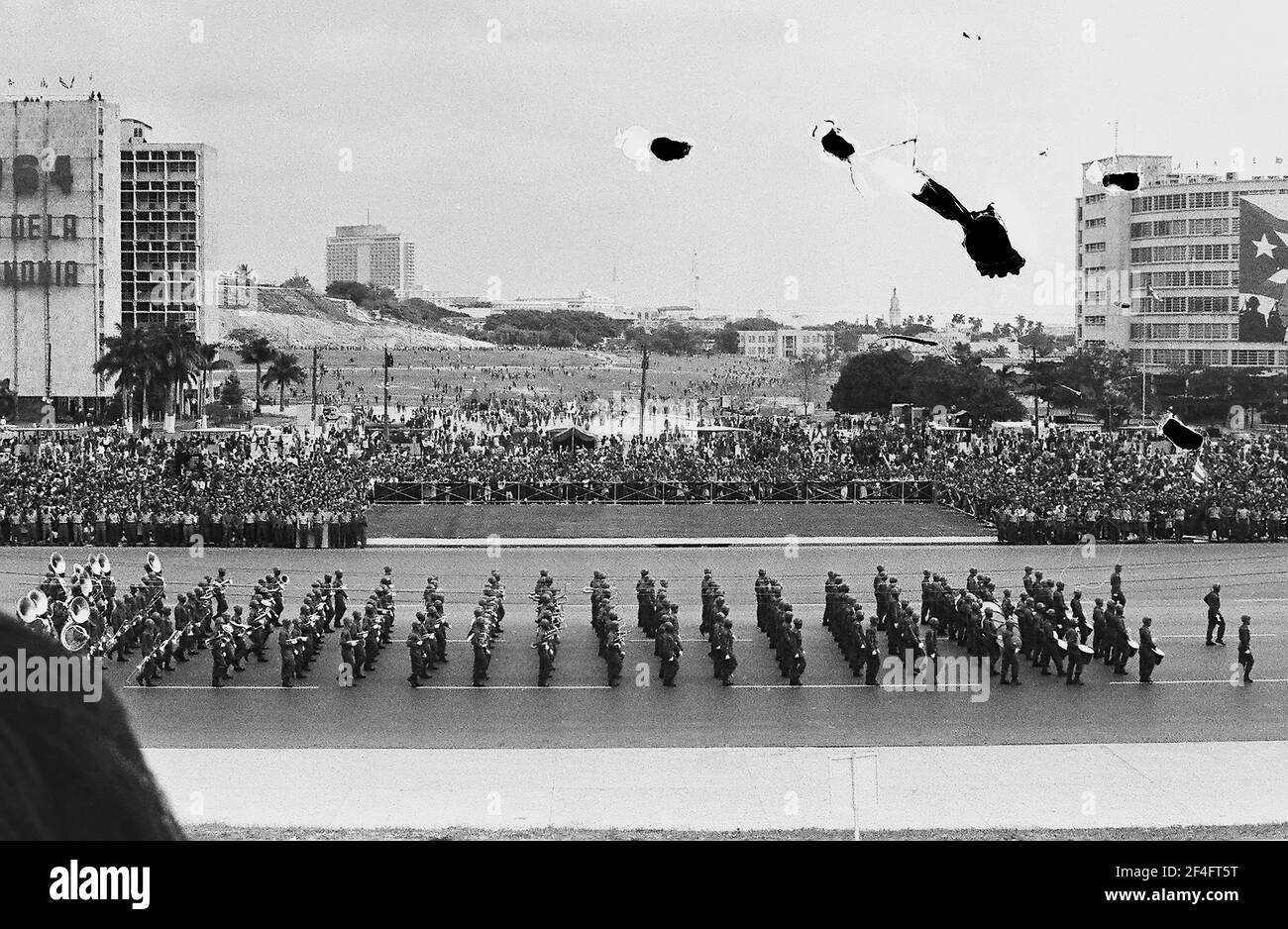 Band, military parade, Havana (Cuba : Province), Havana (Cuba), Cuba ...