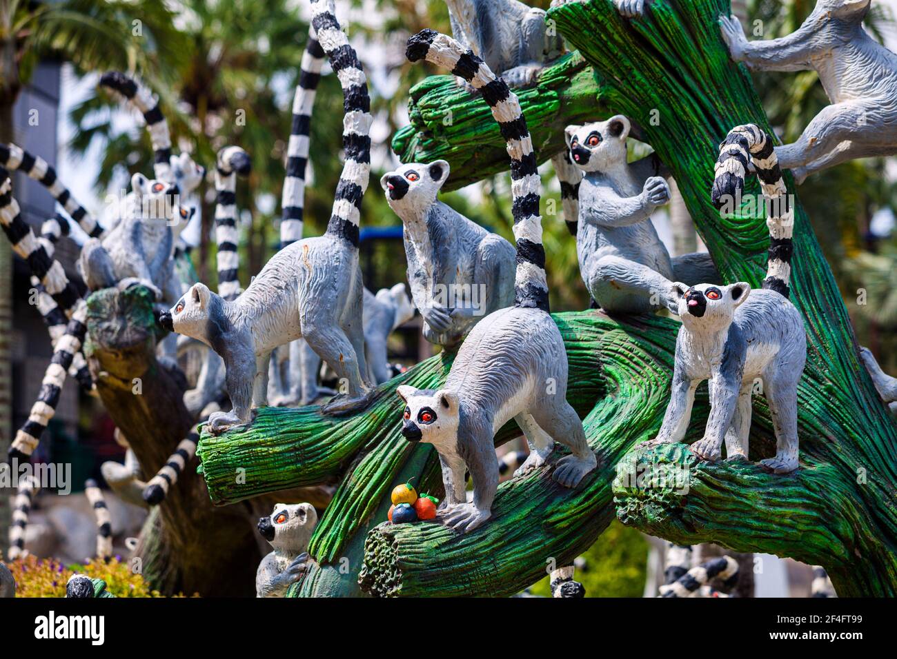 Pattaya, Thailand - May 2, 2019 : Statue Lemurs zoo Valley in Nong ...
