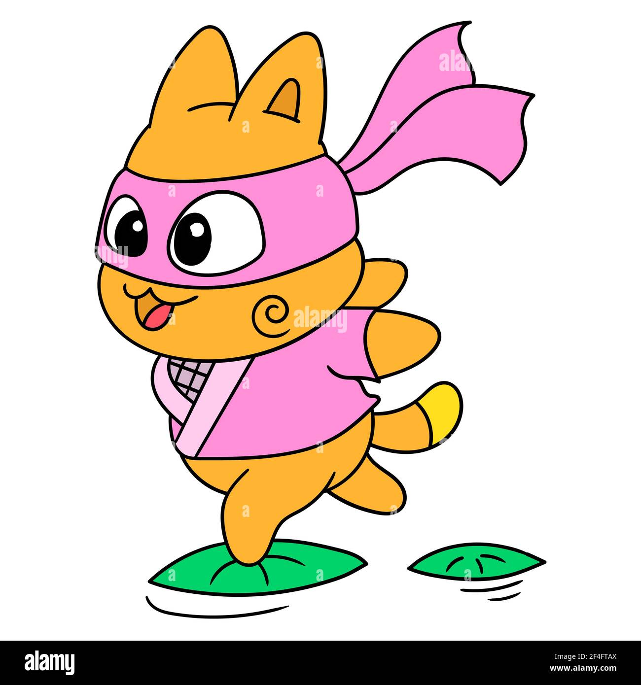 Vector illustration cartoon cat ninja hi-res stock photography and ...