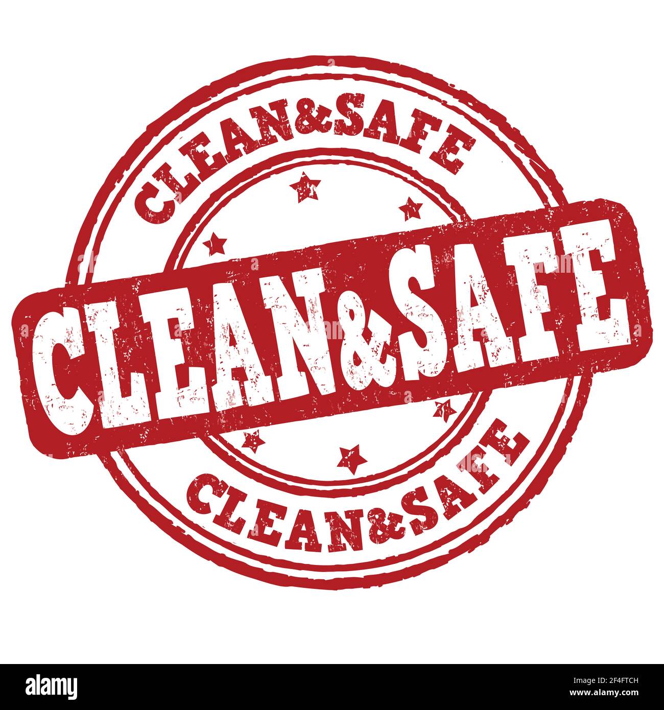 Clean and safe grunge rubber stamp on white background, vector ...