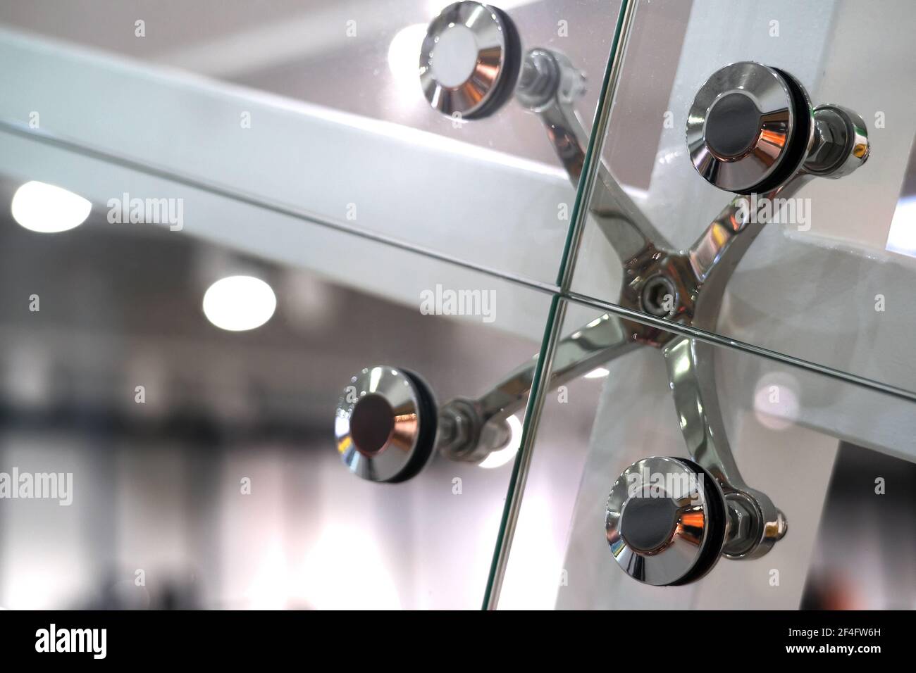 Architecture abstract background. Glass curtain walls. Fasteners ...