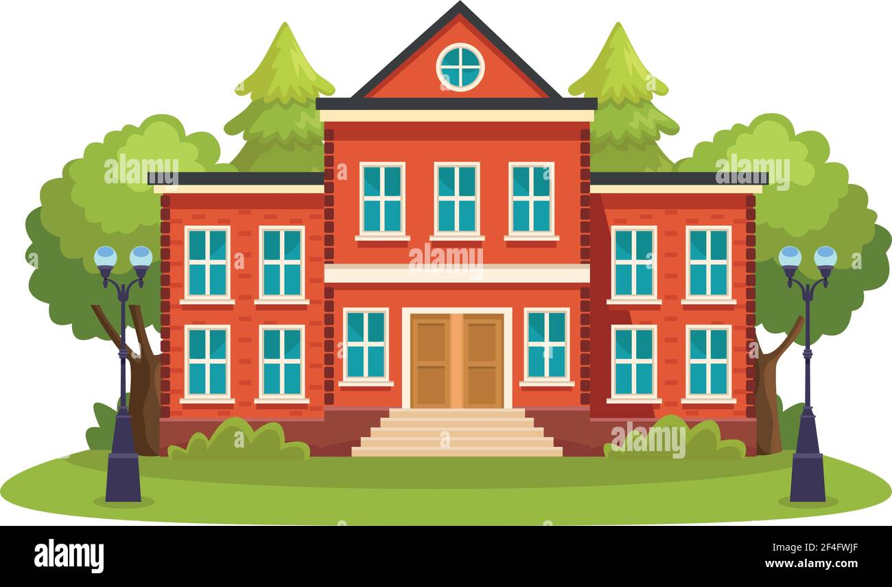 Primary school front view Cut Out Stock Images & Pictures - Alamy