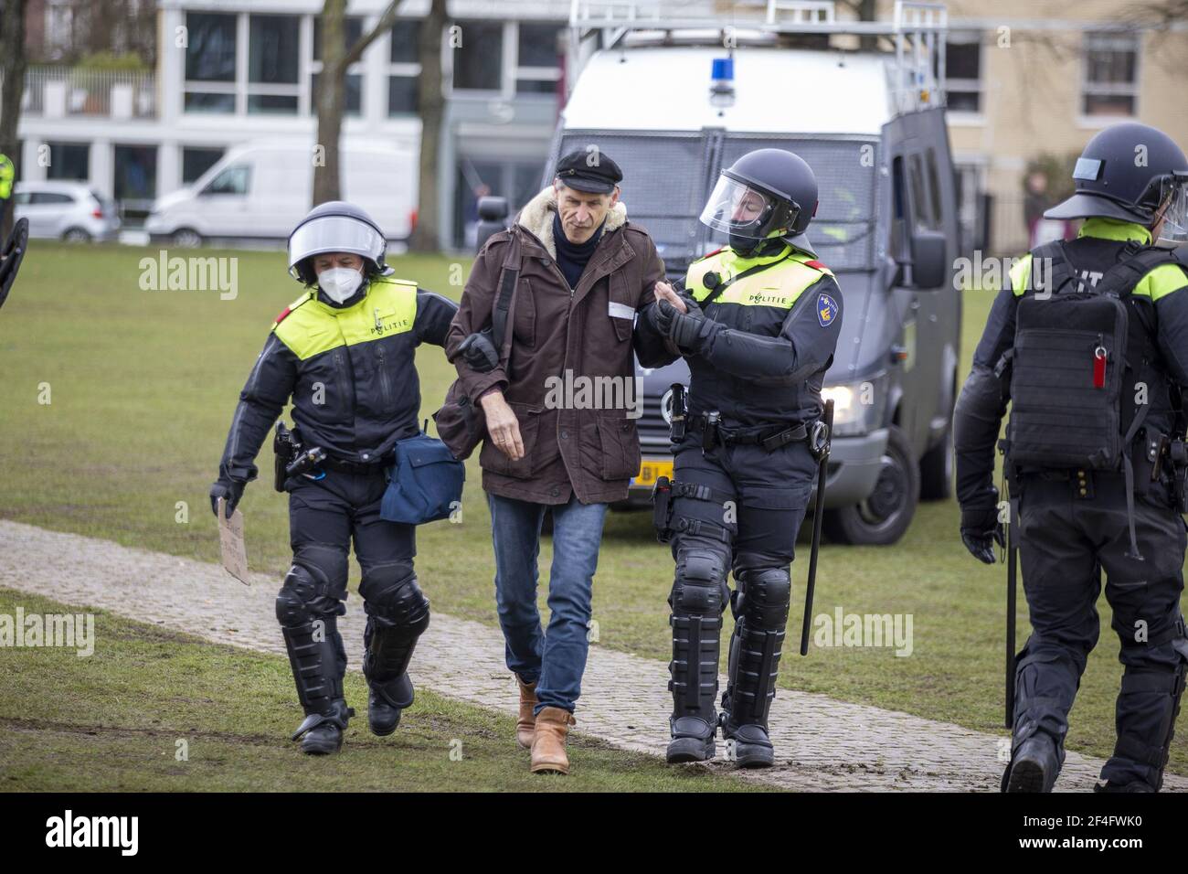 AMSTERDAM - 21-03-2021 - Demonstration in Amsterdam city. The start was ...