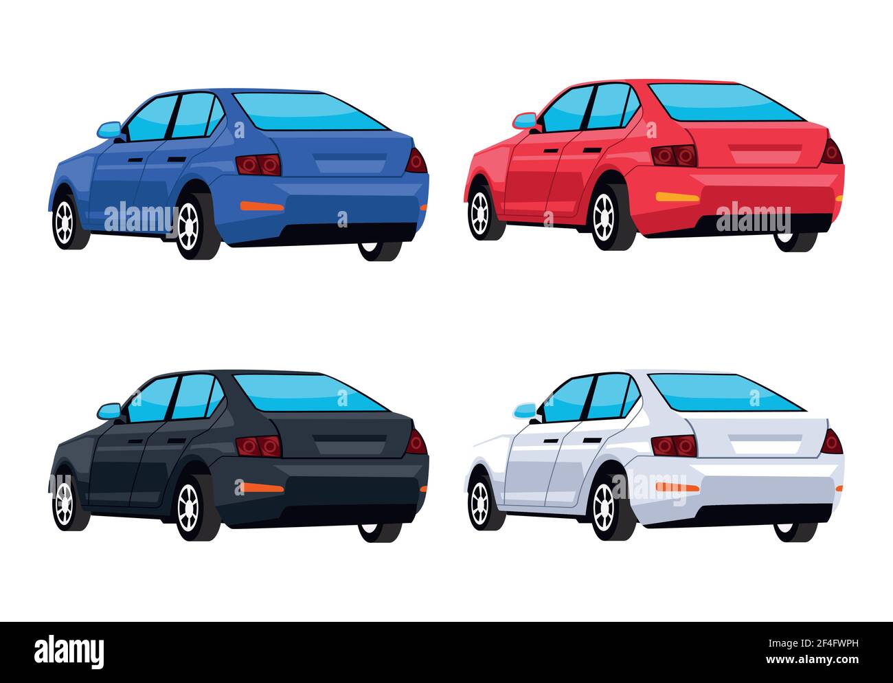 Four cars Stock Vector Images - Alamy