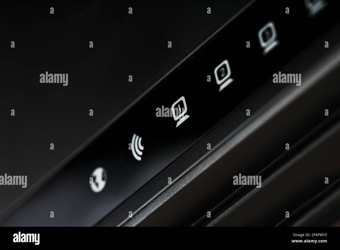 The icons on the Wi-Fi router are close-up, indicating the signal and ...