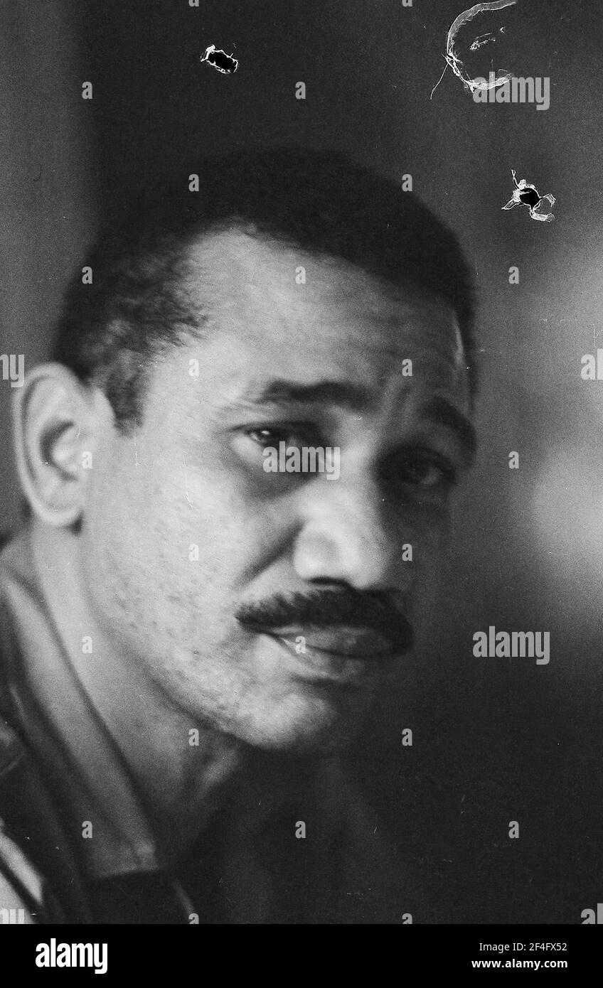 Headshot portrait of Comandante Juan Almeida, Cuba, 1963. From the ...