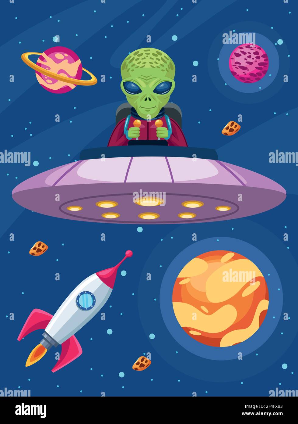 alien flying ufo Stock Vector Image & Art - Alamy
