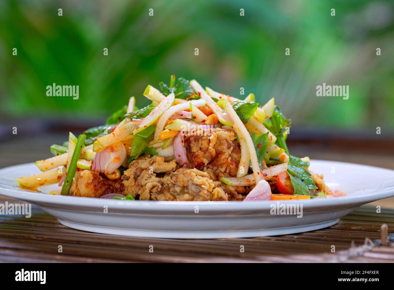 Spicy Mango Salad with Soft Shell Crab - Popular Thai Food in Thailand ...