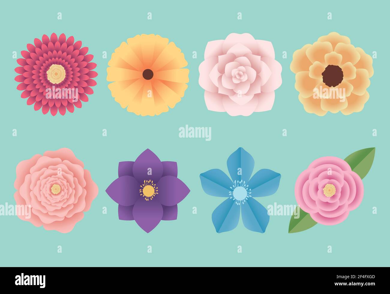 cute eight flowers Stock Vector Image & Art - Alamy