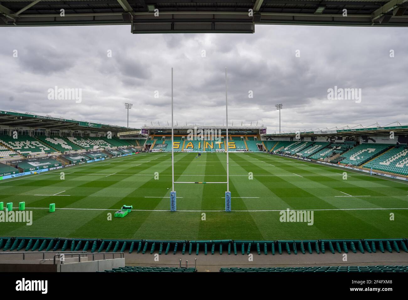 Northampton, UK. 21st Mar, 2021. Ground View of Franklin's Stadium in ...