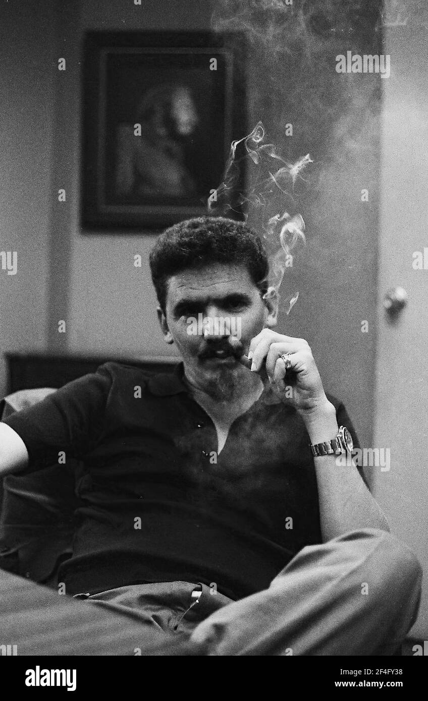 Half-length portrait of Cuba leader Comandante Ramiro Valdes, Cuba ...