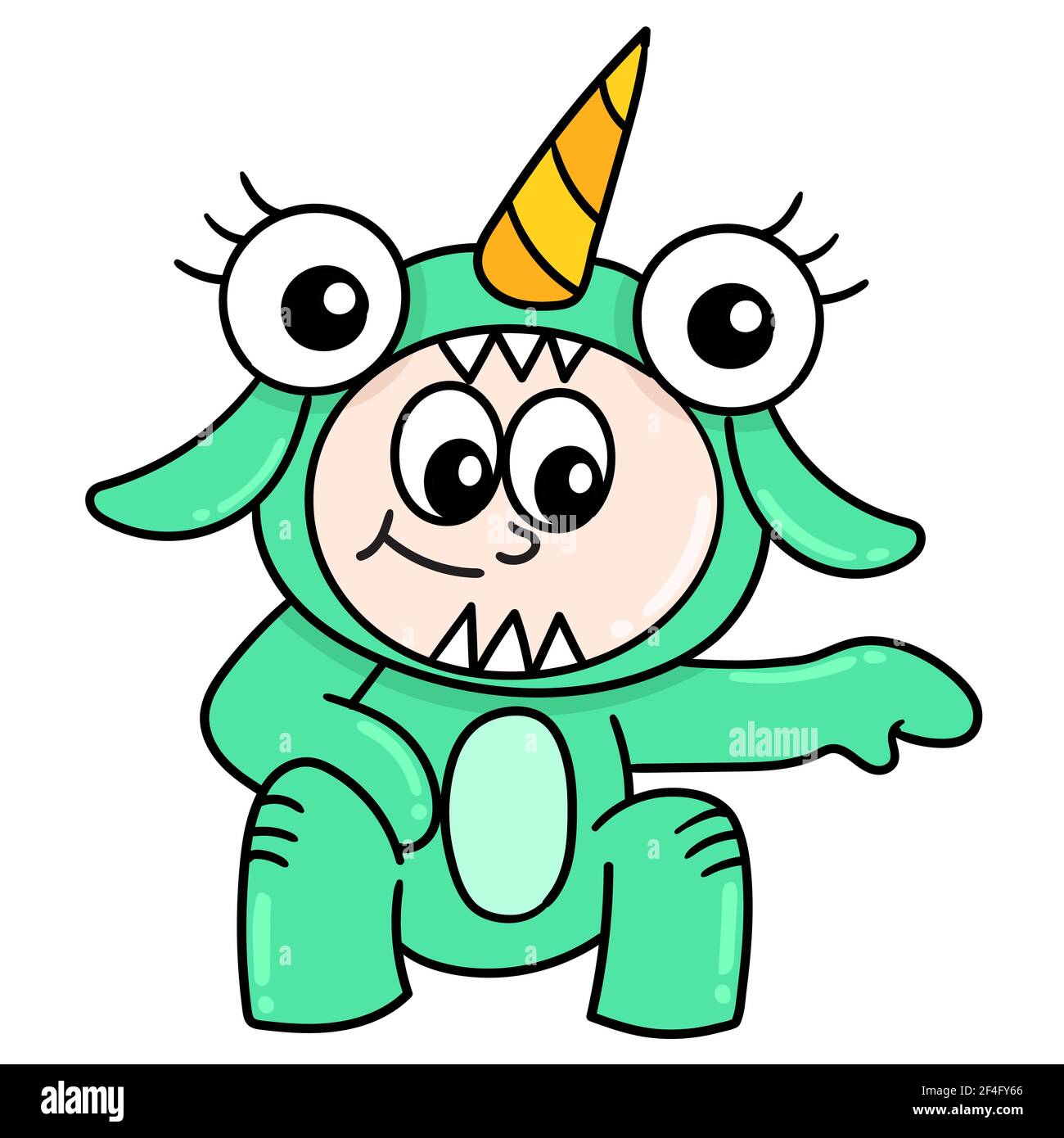 young boy using monsters costume Stock Vector Image & Art - Alamy