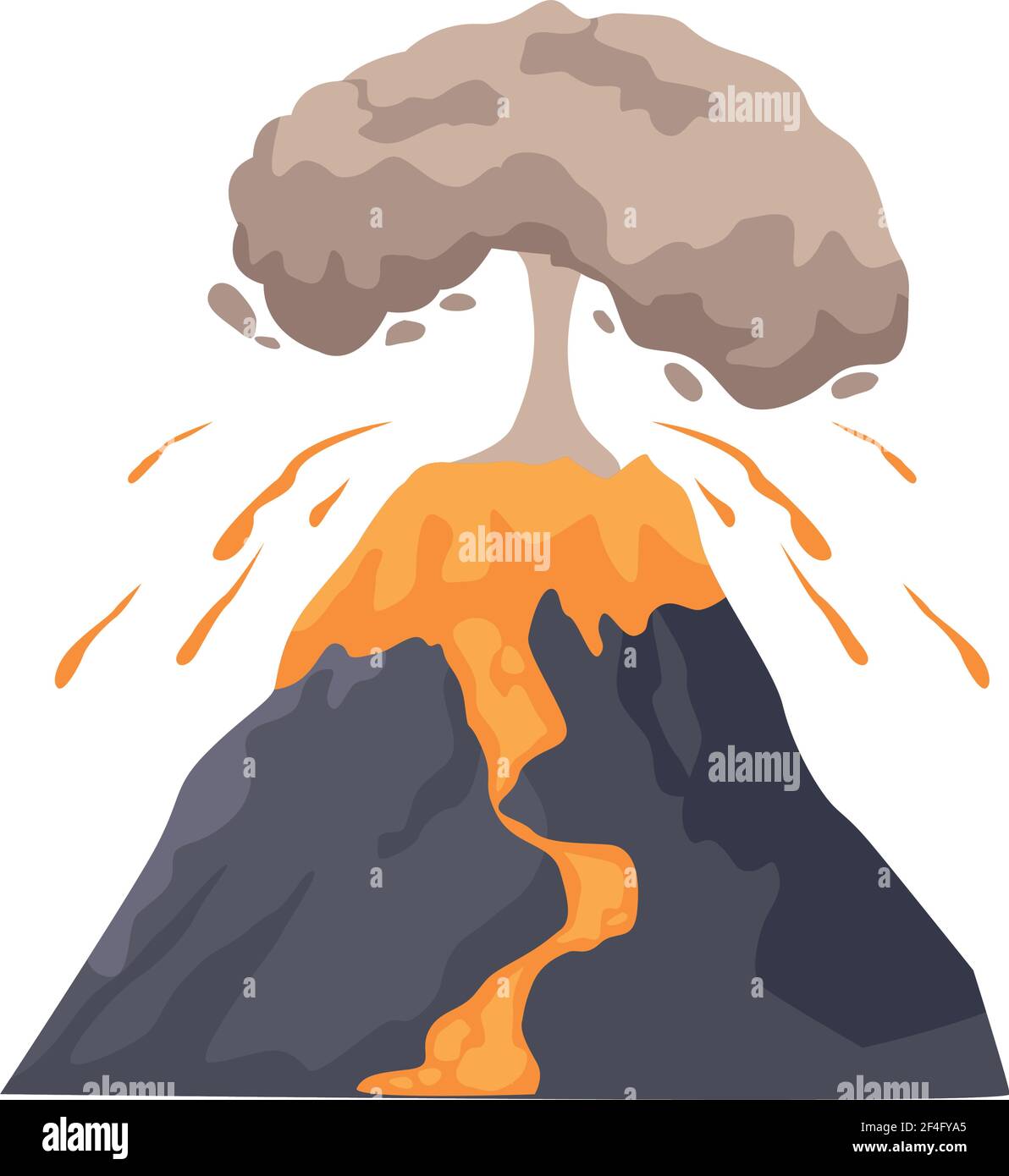 Volcano with fog Stock Vector Images - Alamy