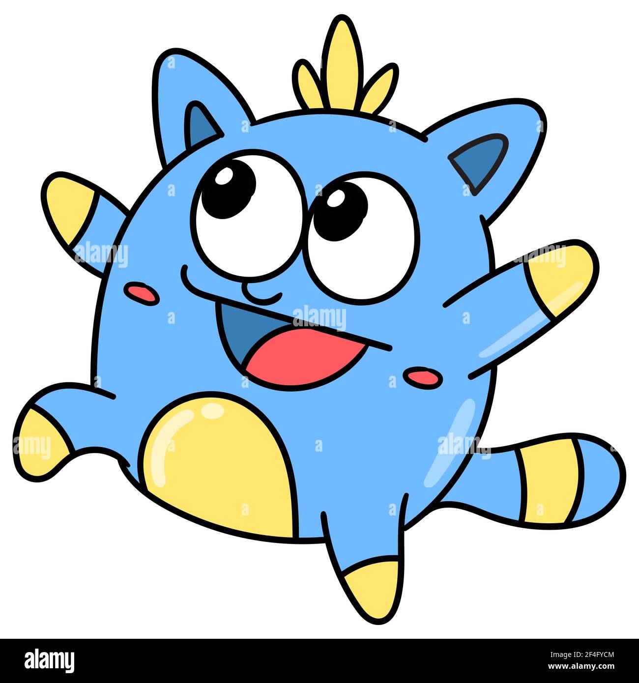 cartoon cute happy monster Stock Vector Image & Art - Alamy