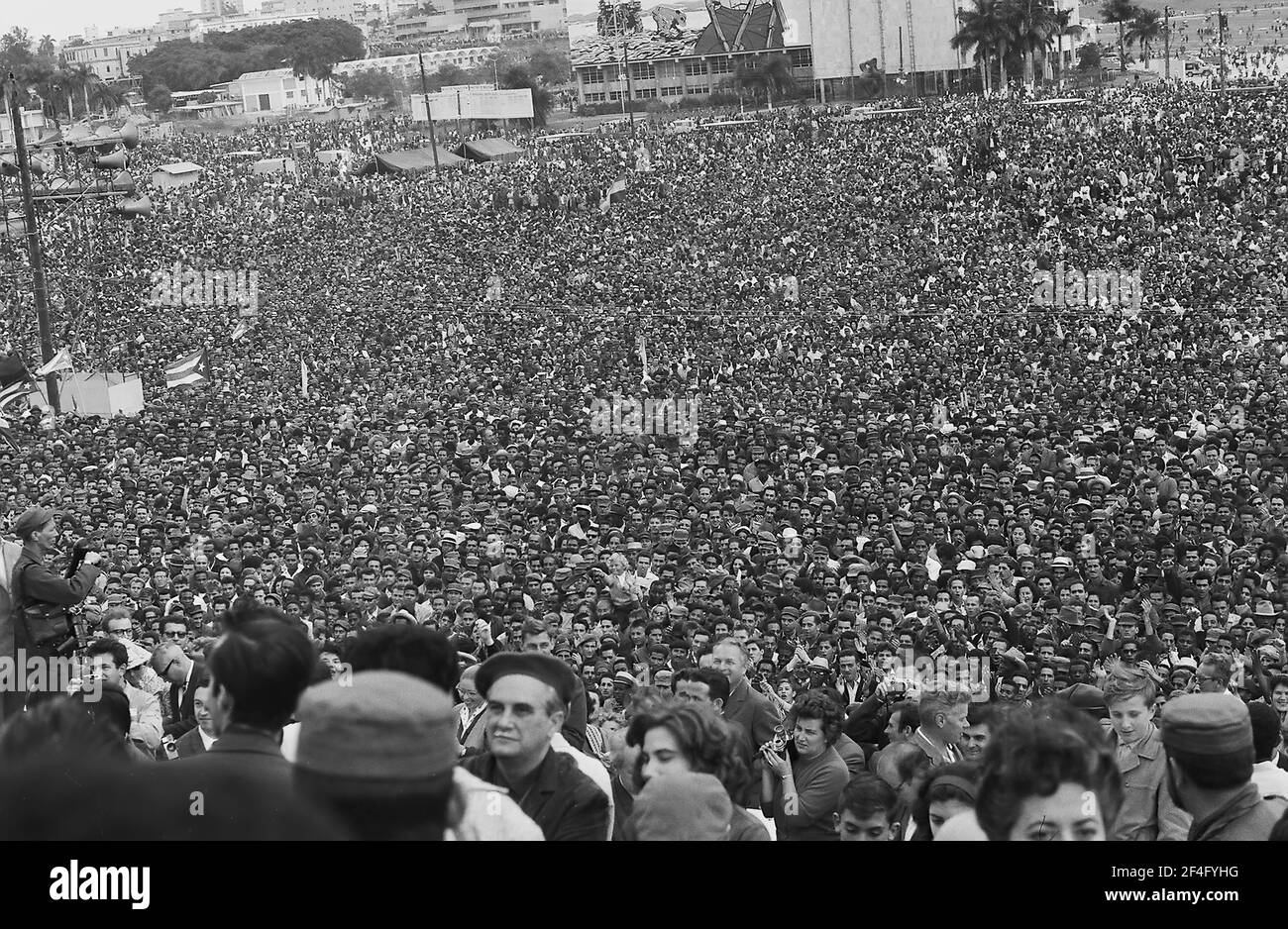 Crowd at military parade, Havana, Cuba, 1963. From the Deena Stryker ...