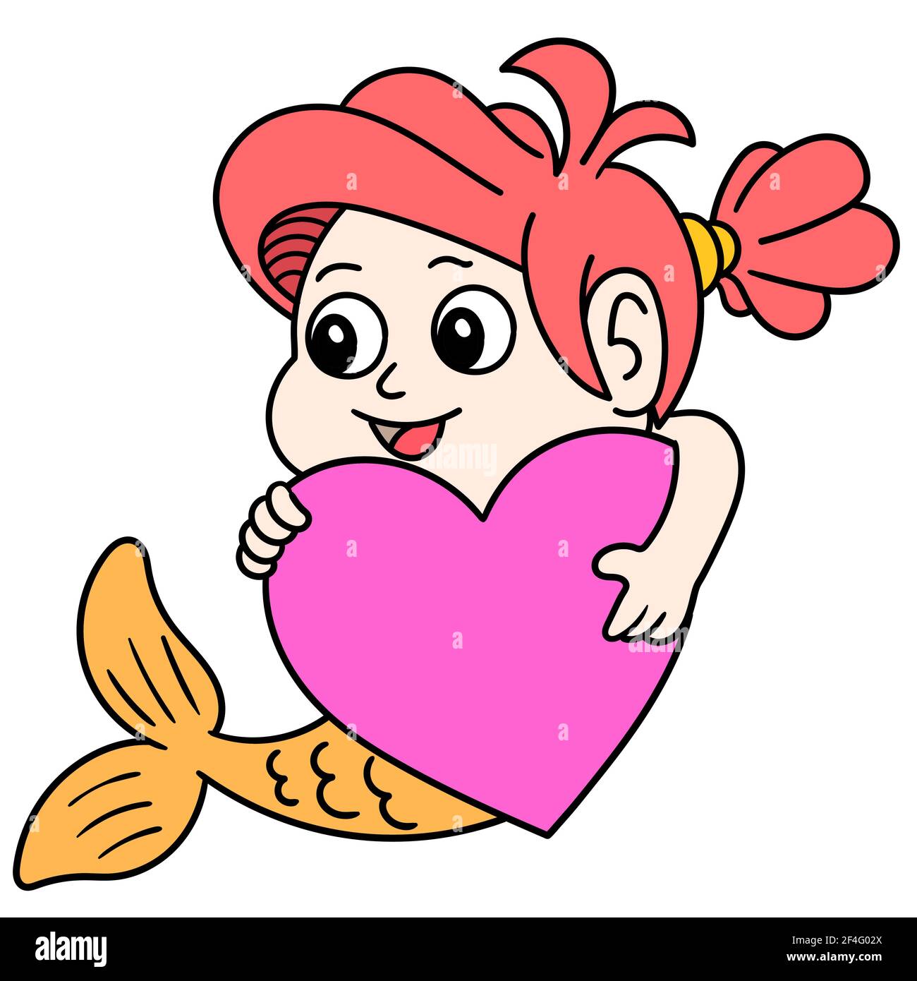 valentine mermaid cartoon Stock Vector Image & Art - Alamy