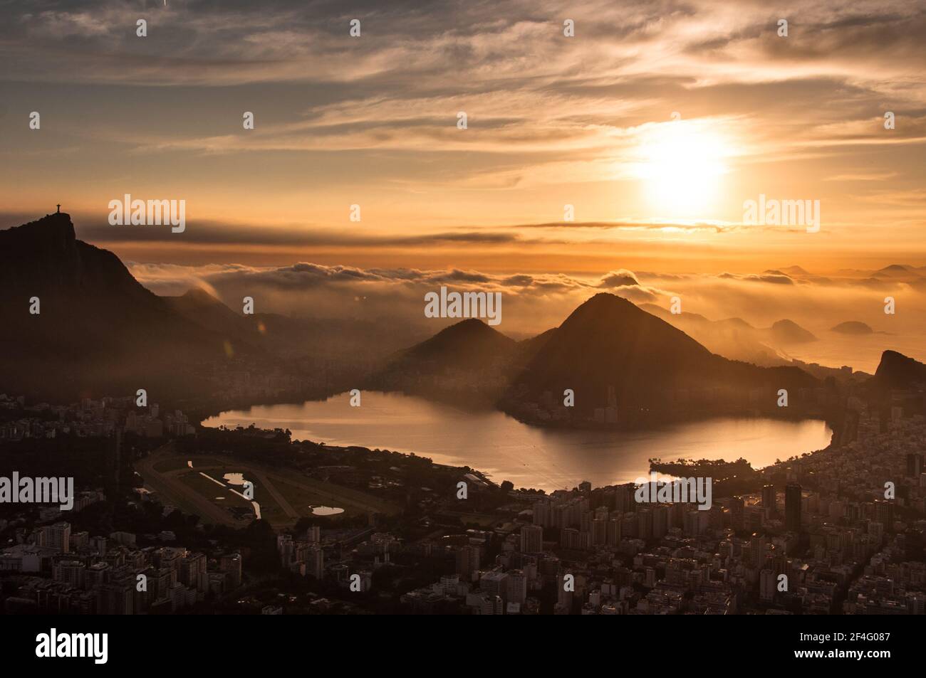 Beautiful Sunrise in Rio de Janeiro With Landscape Stock Photo - Alamy