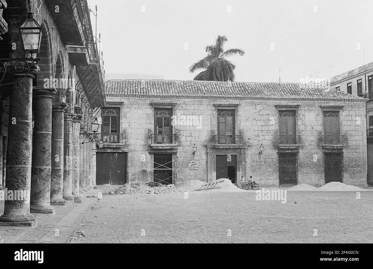 Cathedral Square, Havana, Cuba with stone buildings visible, 1964. From ...