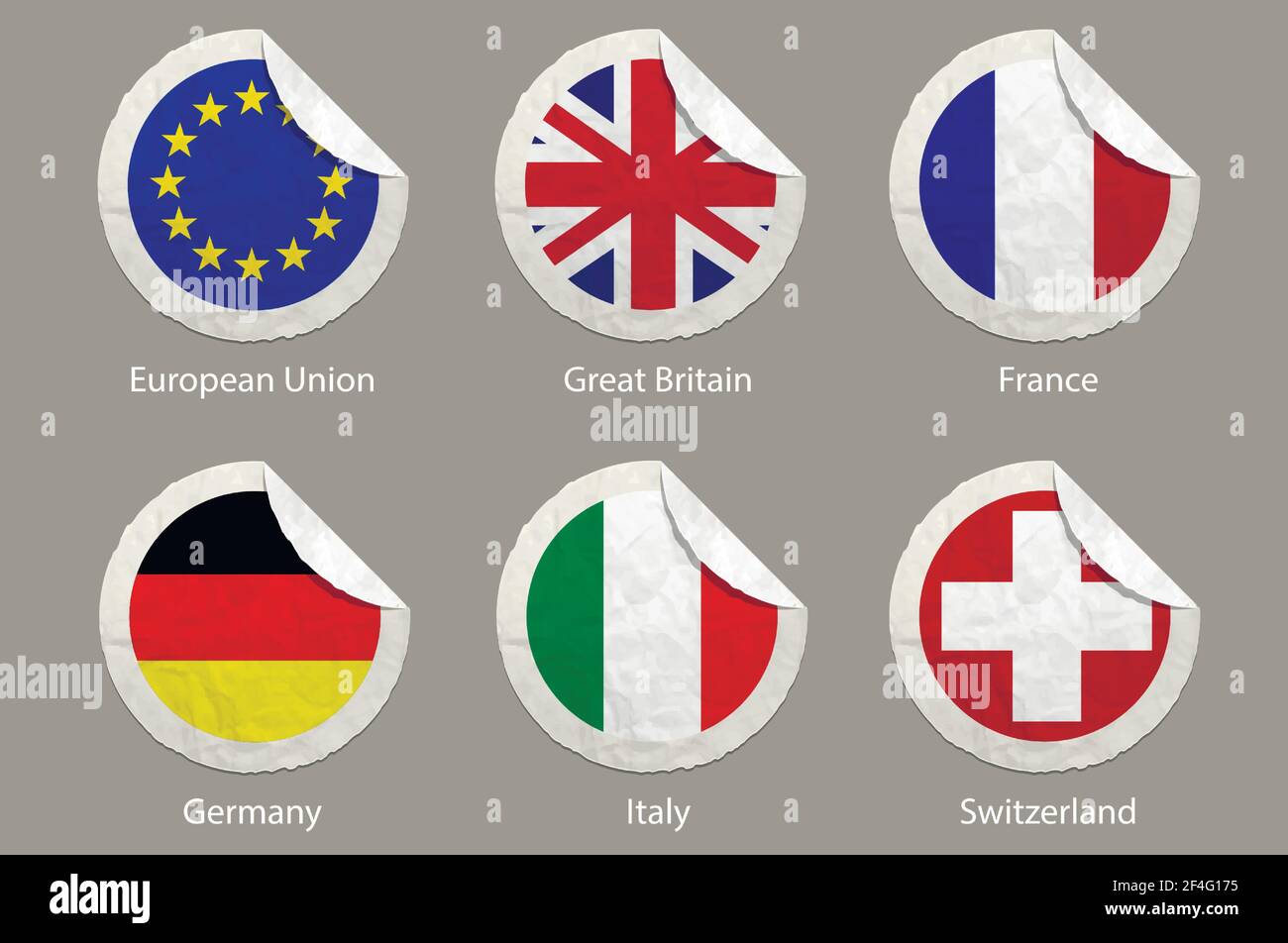 EU Flags Paper Stickers Stock Vector Image & Art - Alamy