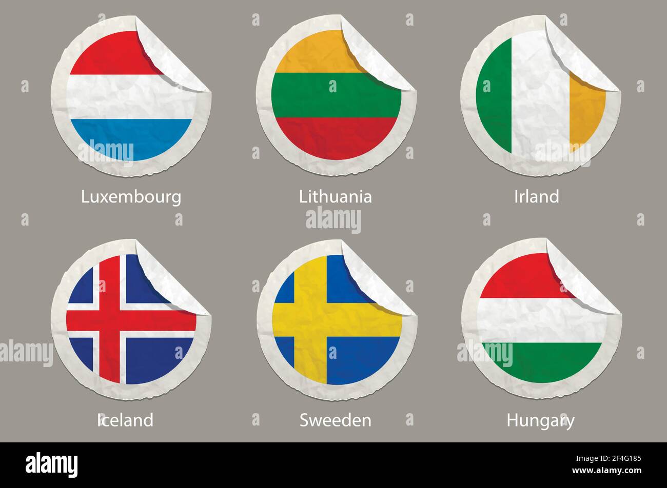 EU Flags Paper Stickers Stock Vector Image & Art - Alamy
