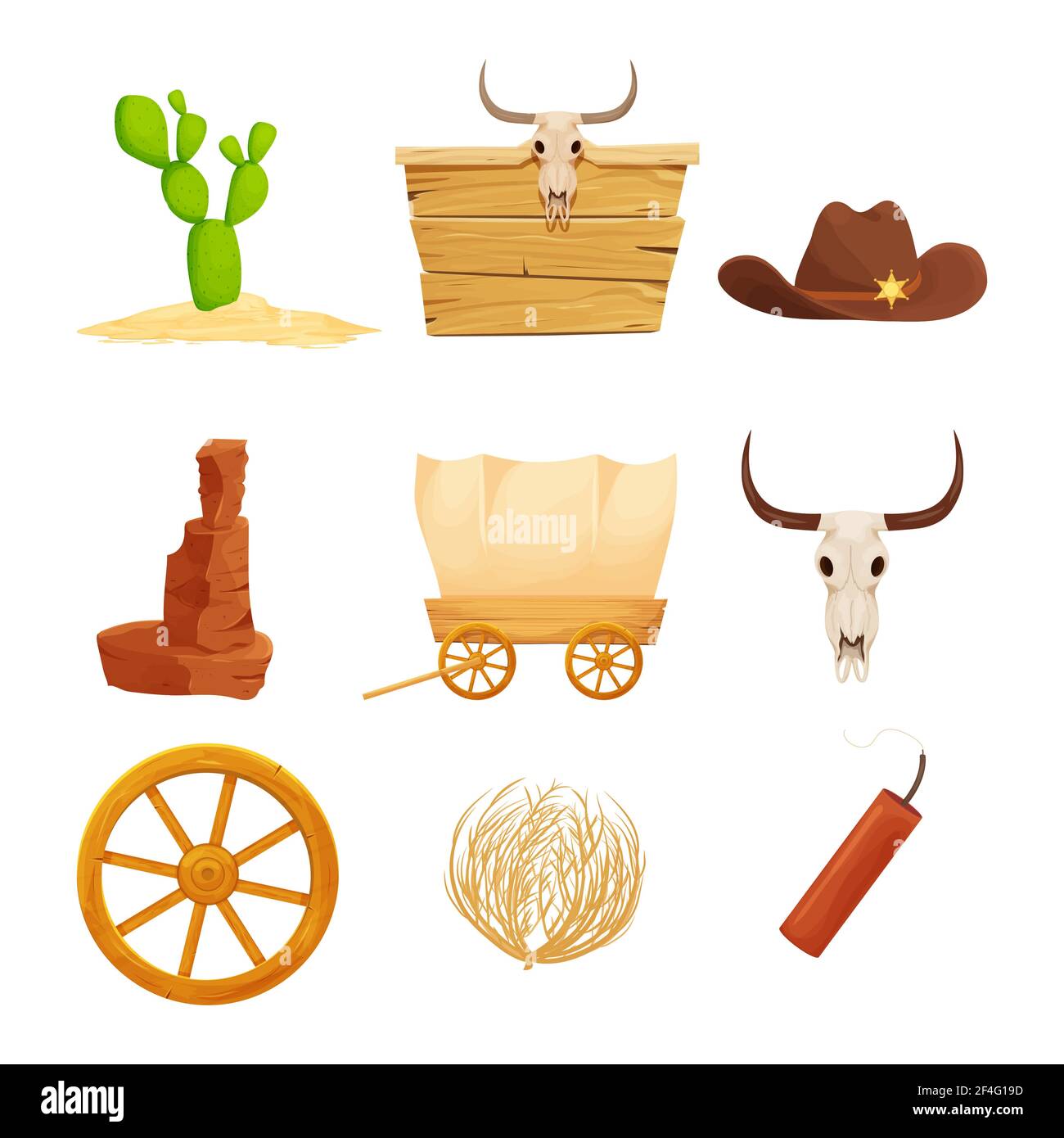 Wild west, western collection in cartoon style isolated on white ...