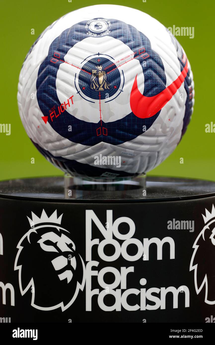 One off no room for racism match ball plinth on display before the ...