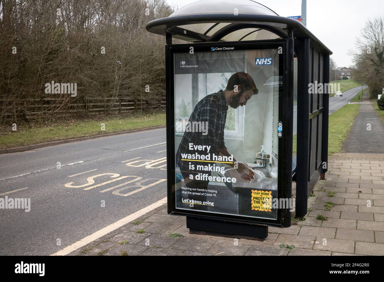 NHS poster in a bus shelter, Warwick, UK. March 2021 Stock Photo - Alamy