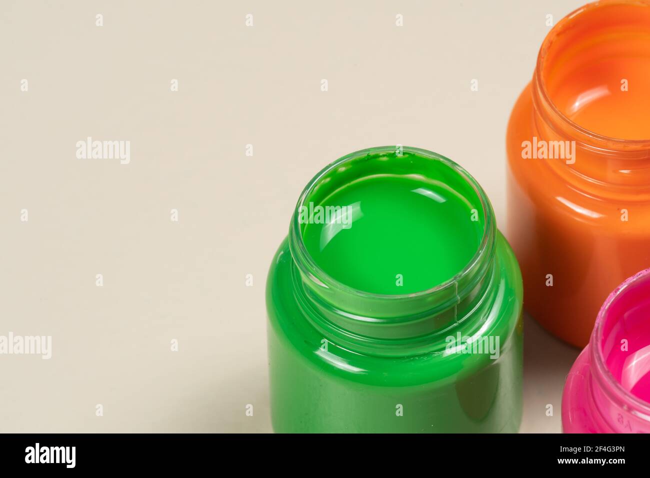 open gouache paint glass opened with copy space Stock Photo - Alamy