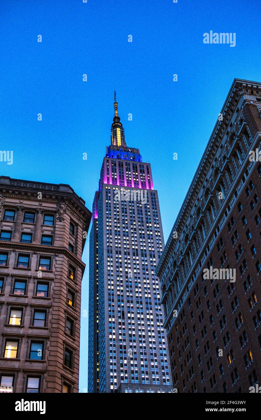 Empire State Building at Night, NYC USA Stock Photo - Alamy
